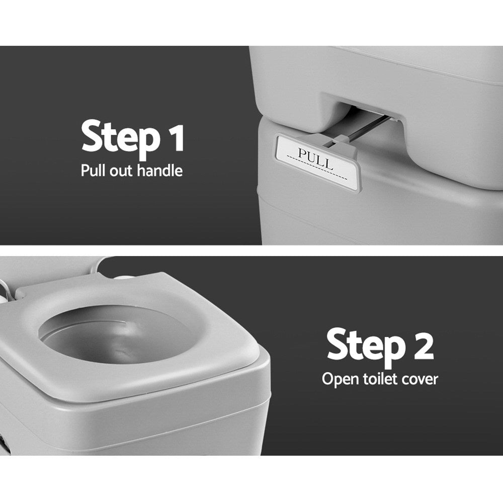 Weisshorn 20L Portable Camping Toilet Outdoor Flush Potty Boating ...
